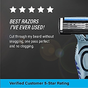 BIC Flex 3, Triple Blade Razor Blades for Men, with Moving Blade Heads for a Close and Soft Shave, Pack of 4