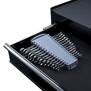 Max Torque 14-Piece Premium Metric Combination Wrench Set in Rack, No Skipped Metric Size 6mm to 19mm | Longer Wrench Body Design, Chrome Vanadium Steel, Mirror Chrome Finish, Unique V-Groove Open End