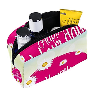 TBOUOBT Cosmetic Travel Bags, Makeup Case, Makeup Bag for Toiletries, Happy Labor Day Flowers