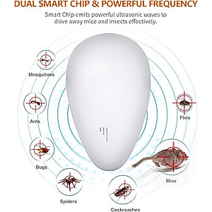 Ten KiKi Ultrasonic Pest Control Repeller, Plug-in Ultrasonic Pest Control Repellent for Mouse, Bug, Rodent, Insects, Cockroach, Mice, Spider, Ant, Mosquito& Rats Indoor Use Repeller 6 Packs