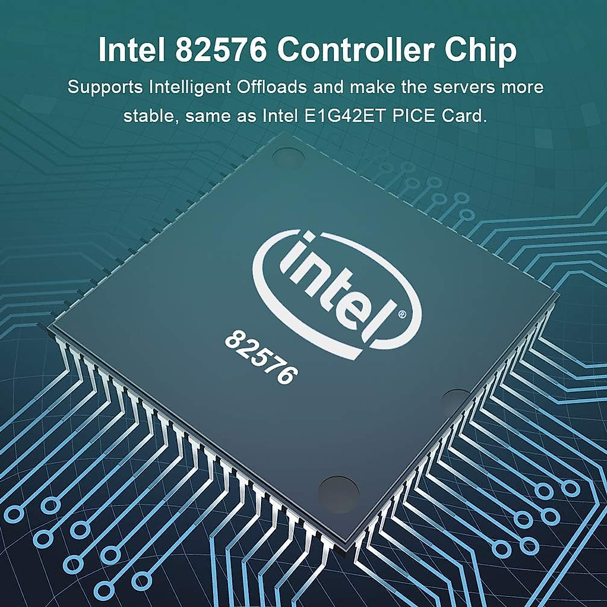 10/100/1000Mbps Gigabit Ethernet Network Interface Card (NIC) Dual Copper RJ45 Ports, with Intel 82576 Chip, Equivalent to Intel E1G42ET, PCIE 2.0 X1, Support Windows/Windows Server/Linux/VMware ESX