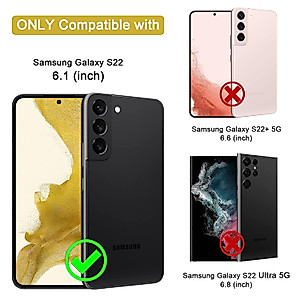 Janmitta Compatible with Samsung Galaxy S22 Case with Screen Protector[Not for S22+],Heavy Duty Shockproof Full Body Phone Cover,Built in Finger Ring Stable Kickstand,2022 Black Matte