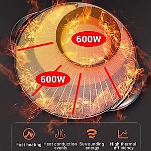 Electric Smokeless Grill and Hot Pot 2 in 1, Multifunctional Round Pot, Hot Pot Plate, Korean Barbecue Electric Smokeless, Non Sticky Pot Black 110v.