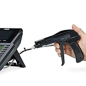 RVR Zip Tie Install Tool - Powerful Tension with Built-In Flush Cutter, All Metal, Adjustable, Comfort Grip, Spring Loaded Lightweight Cable Tie Gun, 6" for Nylon Ties up to 1/4”- Black