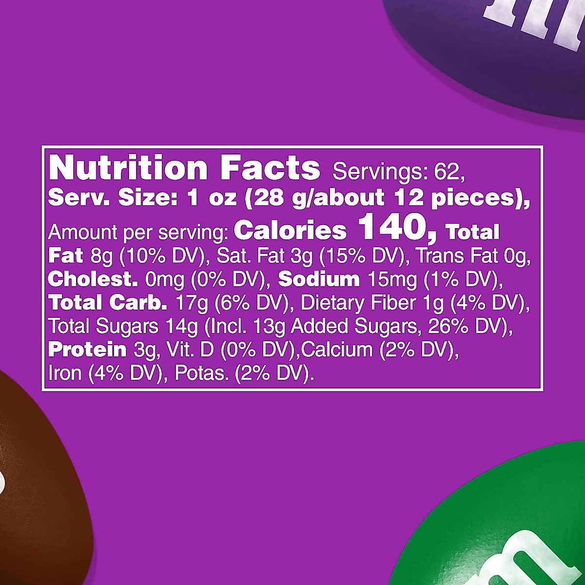 M&M'S Limited Edition Peanut Milk Chocolate Candy, featuring Purple Candy Bulk Jar (62 oz.)