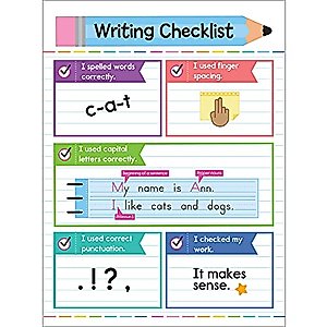 Carson Dellosa Writing Checklist Chart—Student Check Writing Guide for Editing and Revising, English Language Arts Homeschool or Classroom Decor (17" x 22")