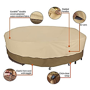 Classic Accessories Veranda Water-Resistant 128 Inch Round General Purpose Patio Furniture Cover, Patio Furniture Covers
