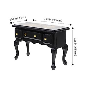 1: 12 Dollhouse Desk Wooden Retro Miniature Table Mini Writing Desk Toy Dollhouse Furniture Accessory Decoration
