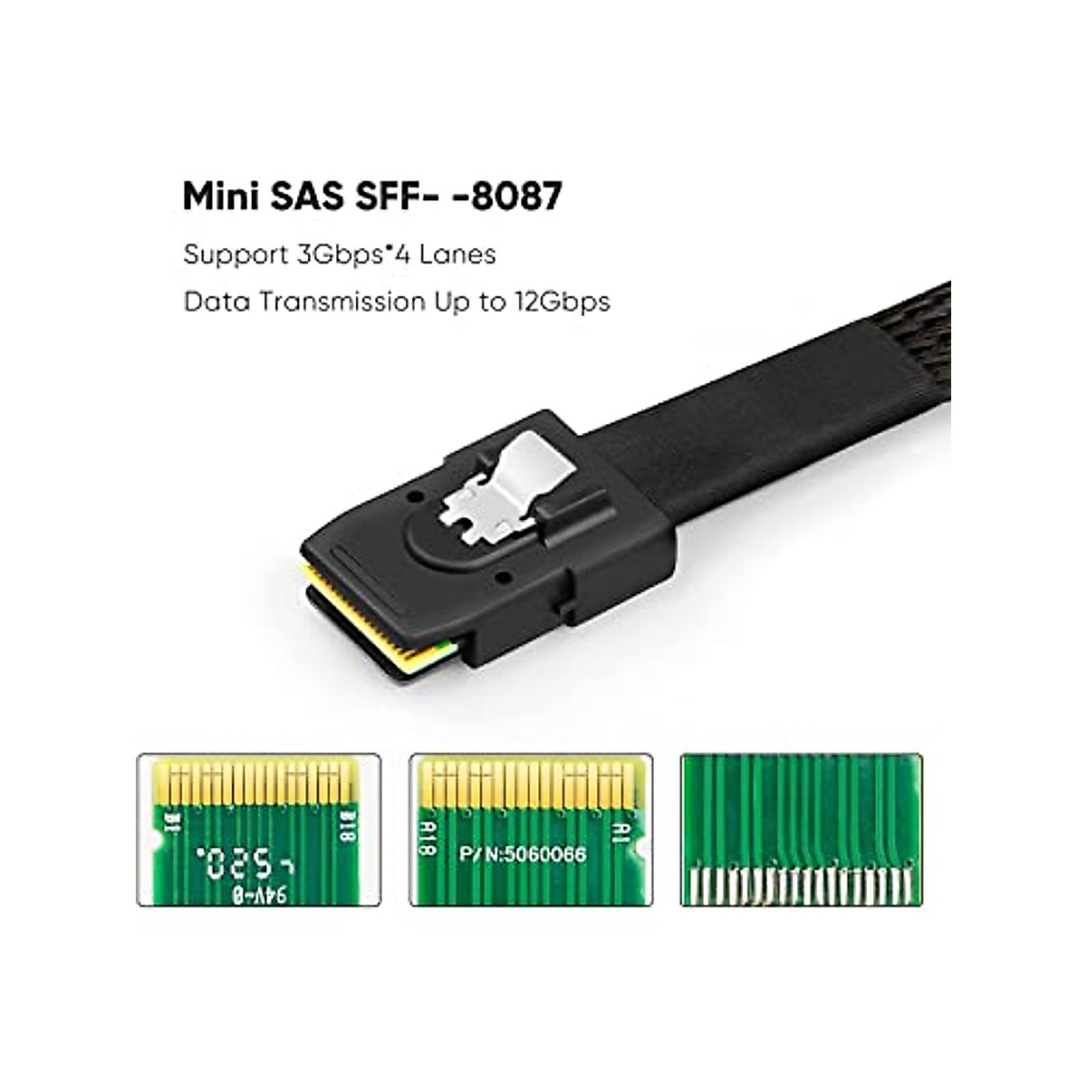 CableCreation 2 Pack Short Internal Mini SAS SFF-8087 to Right Angle SFF-8087 Cord, Internal Mini SAS to Mini SAS Cable, Compatible with RAID or PCI Express Controller, 2.5FT /0.75M…