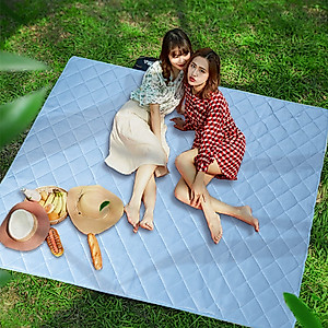 Eanpet Baby Play Mat Large Cooling Floor Mats Indoor Foldable Sleeping Pad Non-Slip Crawling Mat for Kids Summer Living Room Rug Women Yoga Mat Outdoor Picnic Blanket,59" x 79",Blue