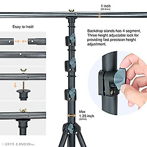 LINCO Lincostore 12x20 feet Heavy Duty Photography Backdrop Stand Background Support System Kit 4169H