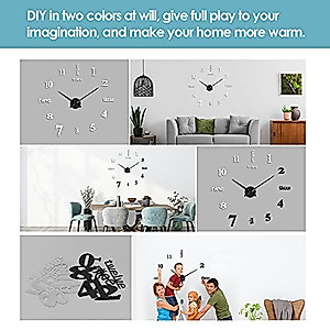 FERRISA Frameless DIY Wall Clock, 3 in 1 Large 3D Frameless Wall Clock 47 Inch, 3D DIY Wall Clock for Living Room Bedroom Office Decor Wall Decor