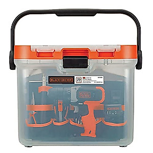 BLACK+DECKER BCKSB29C1 20V MAX* Cordless Drill with 28-Piece Home Project Kit in Translucent Tool Box