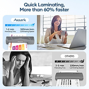 Laminator, 9 Inch A4 Thermal Laminator Machine with Laminating Sheets 9pcs & Paper Trimmer, 4 in 1 Hot & Cold Personal Lamination Kit for Home Office School Use, Fast Warm-Up & Quiet, Never Jam