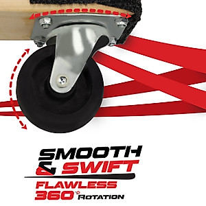 Dolly Cart, Moving Push Cart with Wheels, Carpeted Ends Hardwood Flatbed Movers Dollies, 12” x 18” Platform Truck Trolly Furniture Appliance Carts with a Capacity to Hold 1000 lbs. – by RamPro