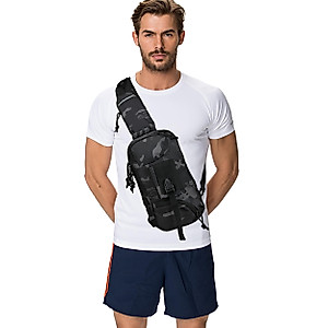 LarKoo Sling Backpack Chest bag - Tactical Chest Pistol Bag Shoulder Bags Crossbody Sling Backpack Holster Bag for Concealed Carry Fanny Pack