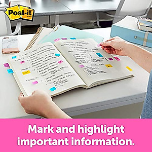 Post-it Super Sticky Notes and Flags, 3x3 in, Pack of 8 Pads and 6 Flags, Assorted Colors (654-8SS2F)