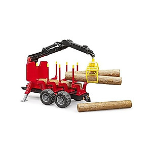 Bruder Forestry Trailer with Crane Grapple and 4 Logs