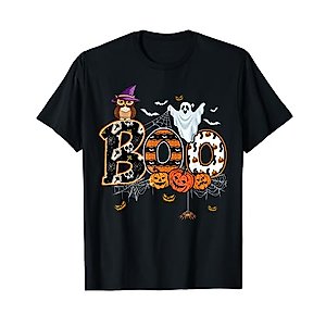 Boo Creepy Owl Pumpkin Ghost Funny Halloween Costume T-Shirt