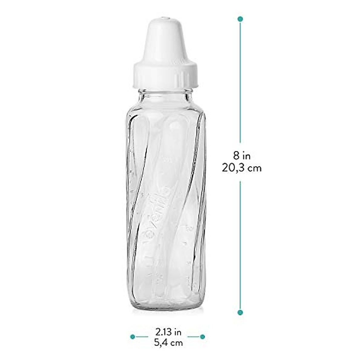 Evenflo Feeding Classic Glass Twist Bottles, 8 Ounce (Pack of 6),Clear,1018611