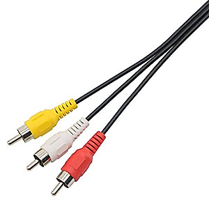 PASOW 3 RCA Cable Audio Video Composite Male to Male DVD Cable (6 Feet)