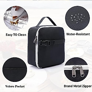 Insulated Lunch Bag for Women Men Work Lunch Pail Cooler, Reusable Thermal Soft Leakproof Lunch Box for Adult Office Lunch Tote Bag Fit Travel Picnic (Black)