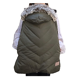 angelette Premium Down Cape Stroller,Carrier Cover and Car Seat Footmuff, Best for Freezing Winter Conditions (Khaki)