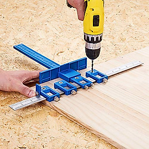 Cabinet Hardware Jig Mounting Template Drill Guide Sleeve Drawer Pull Jigs handle jig Power Tools Drilling Punch Locator Wood Drilling Dowelling Woodworking Kit for Cabinets Knobs and Pulls