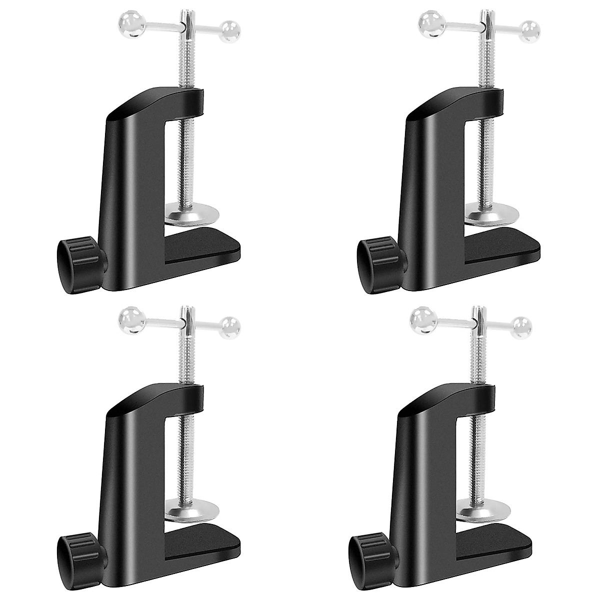 Mictop Heavy-duty Metal Table Mounting C Clamp for Microphone Suspension Boom Scissor Arm Stand Holder with Adjustable Positioning Screw Fits Up to 2.2 in/5.6cm Table Thickness, 4PCS