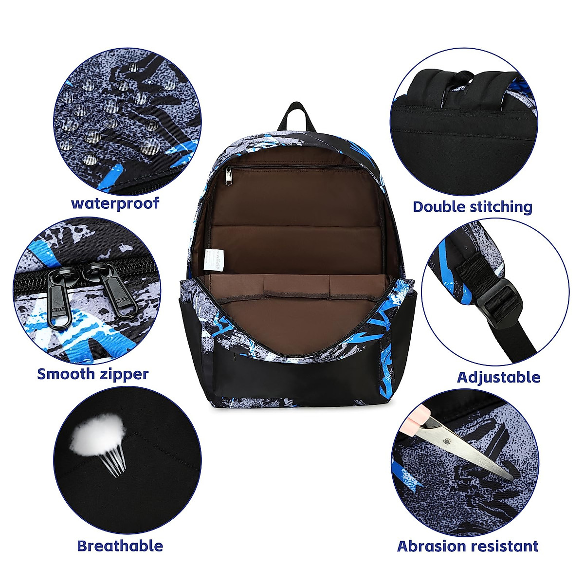 Sunborls Backpack for Teen Girls Lightweight High-capacity Middle Student Bookbag Women Backpack With Lunch bag Pencil Bags Student Bookbags 3Pcs(cow pattern)