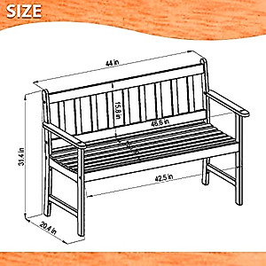 Amazonia Barcelona 2-Seat Patio Bench | Teak Finish | Durable and Ideal for Indoors and Outdoors, Light Brown