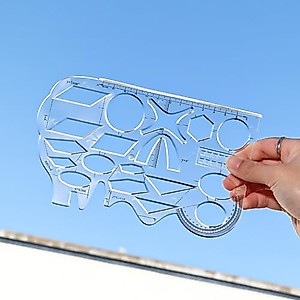 ulafbwur Multifunctional Ruler Geometric Ruler Clear Scale Multifunctional Bendable Drafting Tool Length Measurer for Students Protractor Bendable Ruler Clear