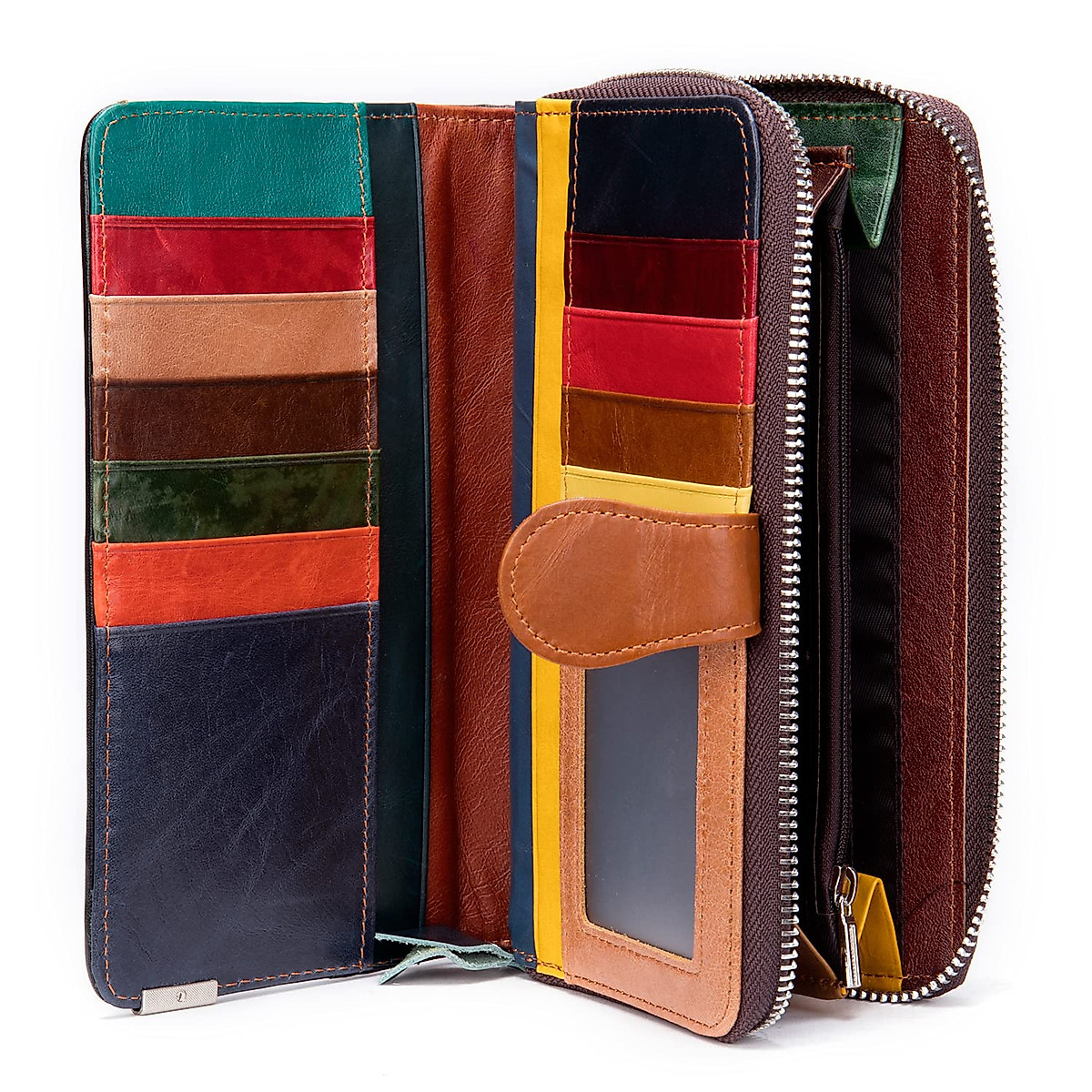 MASIWEI Women's Elegant Wallet RFID Blocking Phone Clutch Wallets Large Capacity Credit Card Holder Multicolor and Zip Around