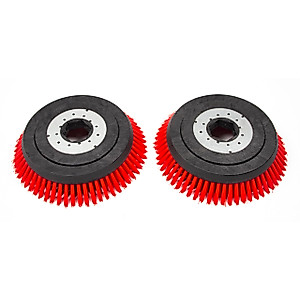 8.7" Rotary Brush with Bristles for SANITMAX SM430 Floor Scrubber Machines, Polypropylene, Red (Pack of 2)