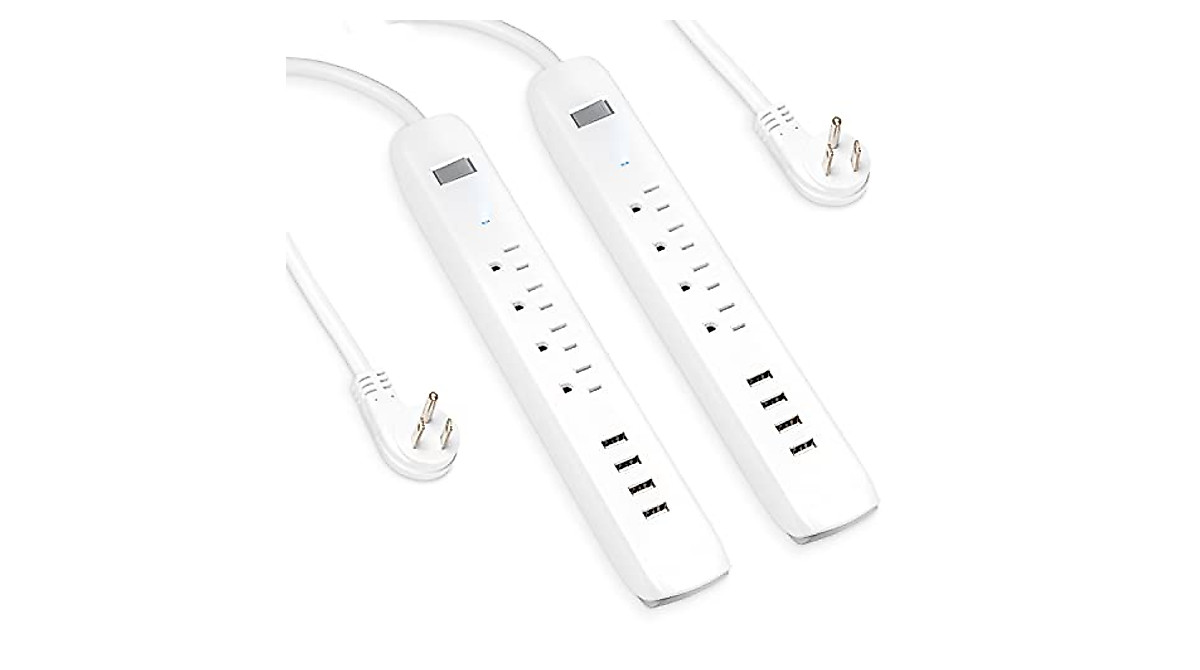 Iron Forge Cable Surge Protector Power Strips with USB, 6ft Cord