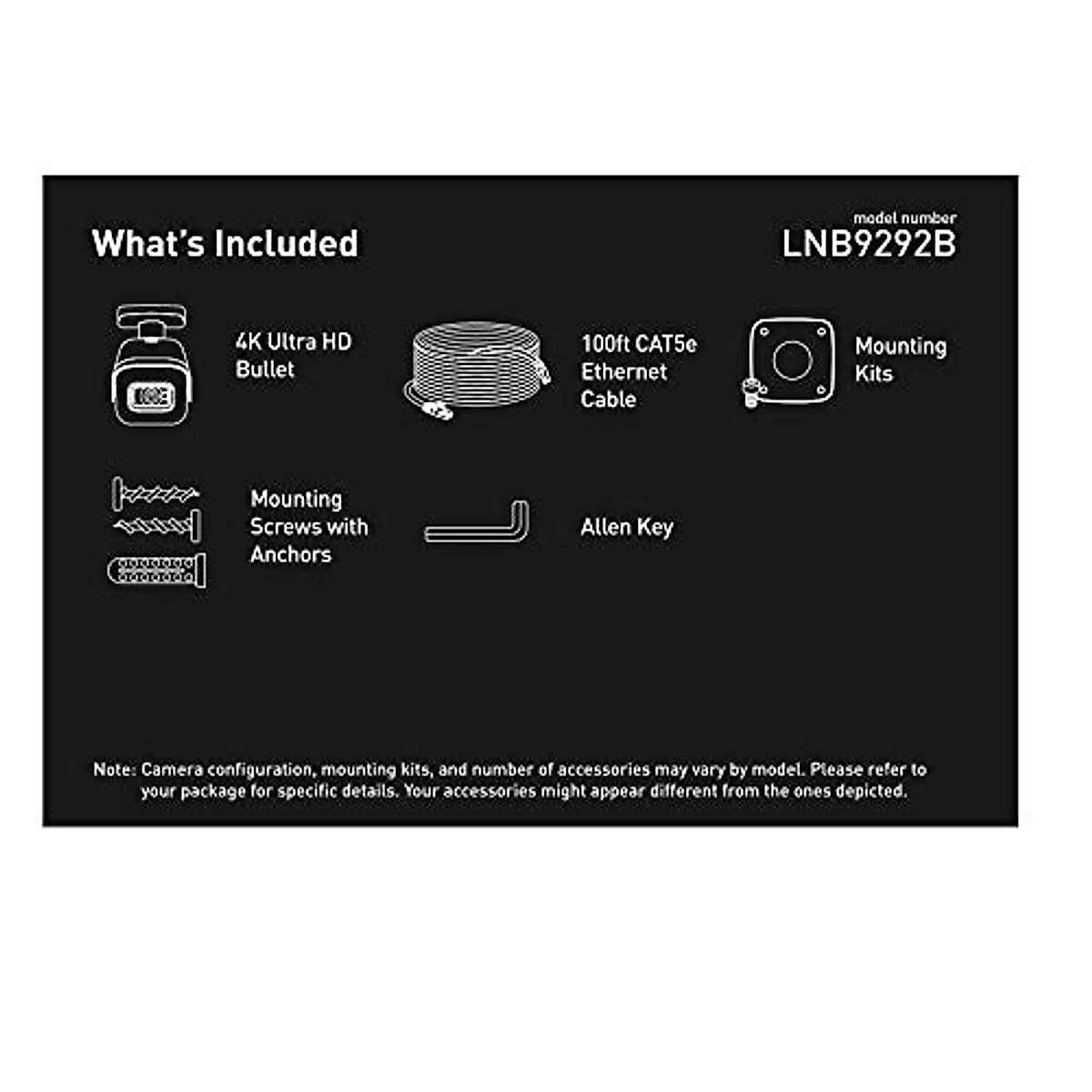 Lorex LNB9292B 4K (8MP) Motorized Varifocal Smart IP Black Security Camera with 4X Optical Zoom and Real-Time 30FPS Recording, 150ft Night Vision, IP67, White, Camera Only (M. ) (Renewed)