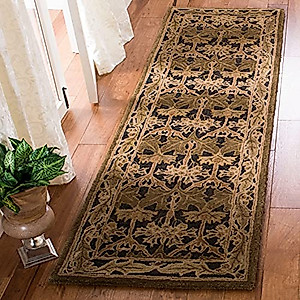 SAFAVIEH Anatolia Collection 2'3" x 12' Beige / Gold AN541B Handmade Traditional Oriental Premium Wool Runner Rug