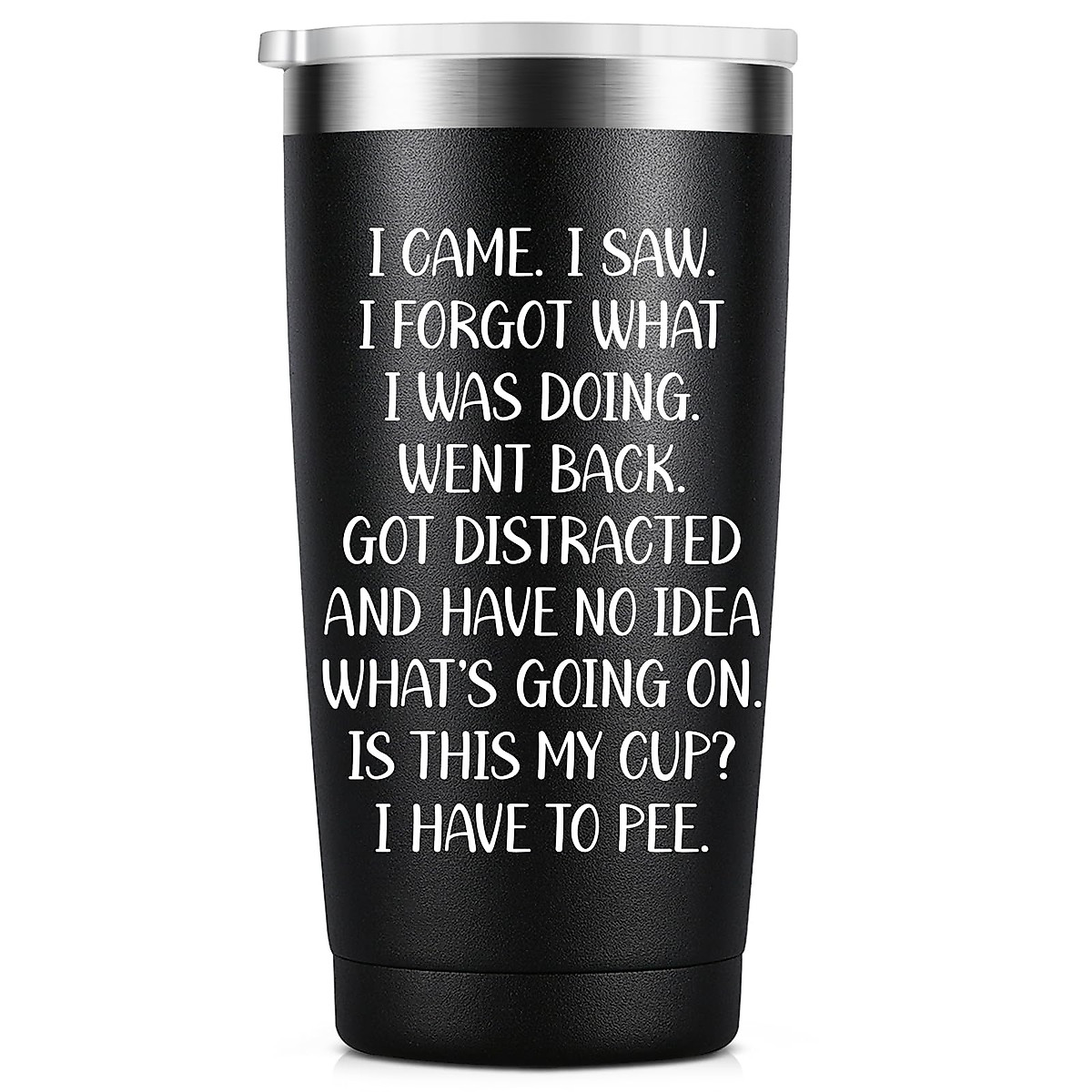 Birthday Gifts for Women Men - I Came I Saw Tumbler 20oz Black Gag Gifts Funny Adult Grandpa Dad for Him Drinking Cups for Elderly Senior Citizen Tumbler Coffee Mug