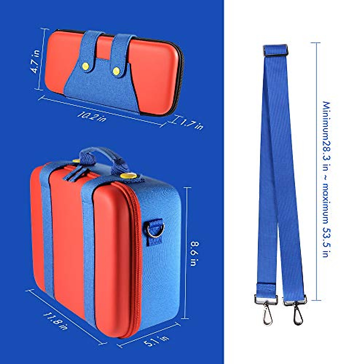 XCSOURCE Carrying Case for Nintendo Switch OLED, Cute and Deluxe, Protective Hard Shell Carry Bag for Nintendo Switch OLED Console & Accessories(Red)