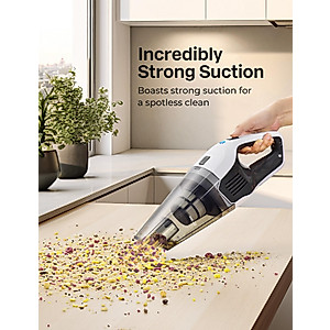 Handheld Vacuum Cleaner, Powerful Suction Portable Lightweight Hand Held Vacum Cordless with 25-30Mins Long Runtime Rechargeable Battery Quick Charge for Home Car Carpet Stairs Pet Hair Deep Cleaning