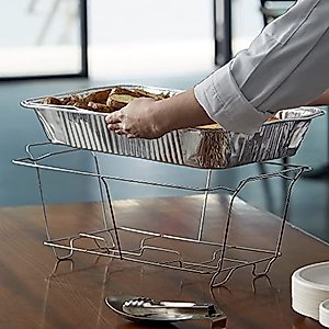 Nicole Fantini Chafing Wire Rack Serving Trays Food Warmer (4),Silver,23.25 L x 12.13 W x 9.5 H