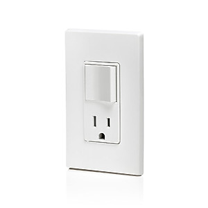 Leviton T5625-W Decora Combination Switch and Tamper-Resistant Receptacle, White