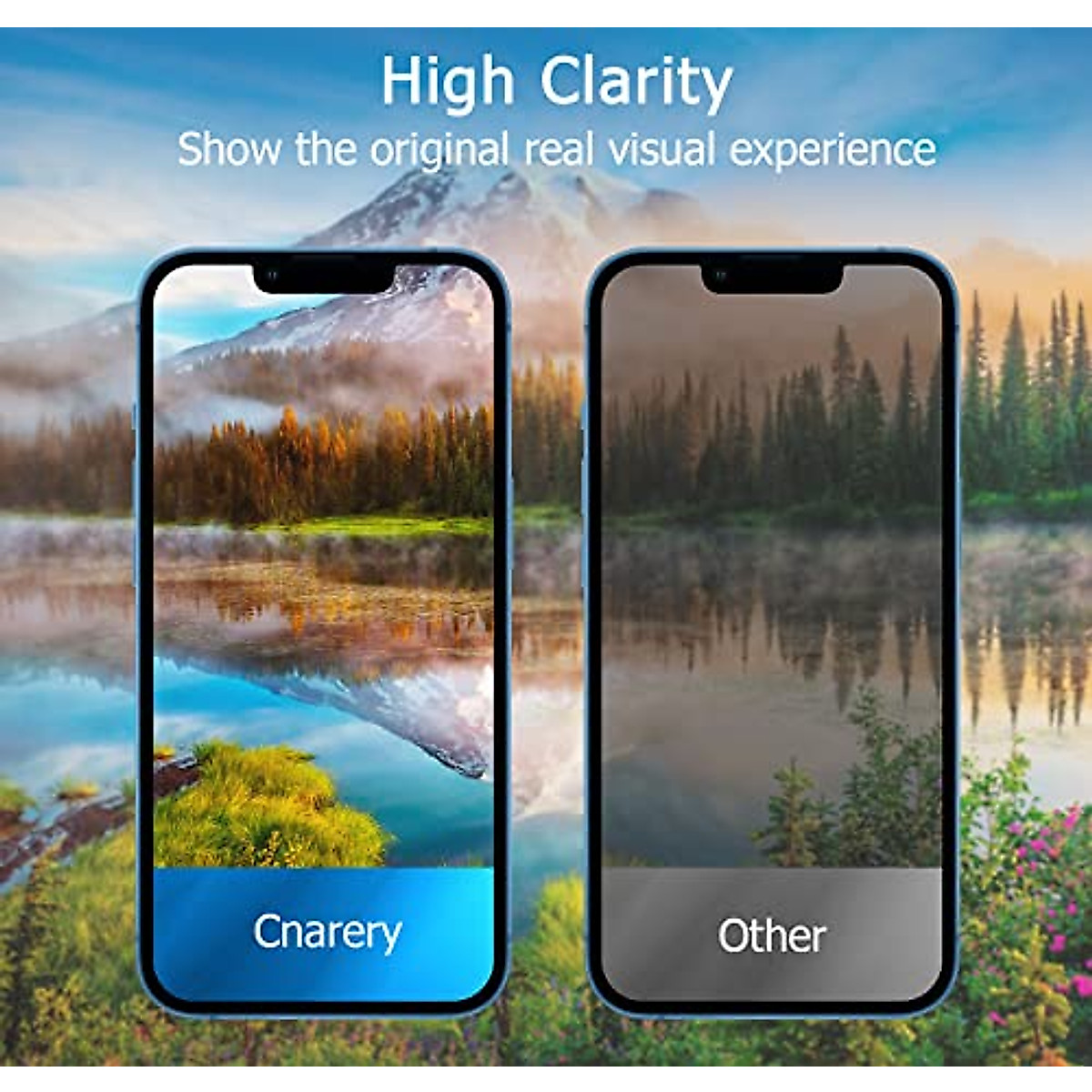 Cnarery [2 Pack] Privacy Screen Protector for iPhone 14/iPhone 13/iPhone 13 Pro, Anti Spy Tempered Glass with Alignment Frame Full Coverage Easy Installation Anti-peeping