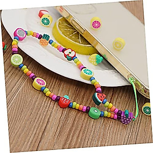 WOONEKY 2pcs Cell Beads Id for Decor Key Creative Fruit Rope Back Bracelet Exquisite Pendants Ropes Camera Hanging Chains Bracelrt Chic Charm Lanyards Strap Lost Phone Cellphone Wrist