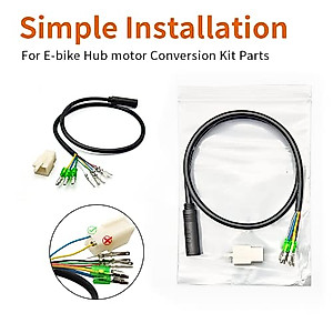 Hub Motor Convert Extension Cable 9 Pin Waterproof Connector 36V 48V 52V 250W-1200W Ebike Motor Conversion Line 60cm 130cm 160cm Electric Bike Accessories (130cm Female)