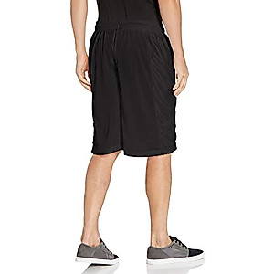 WT02 Big & Tall Men's Athletic Active Mesh Shorts, Inseam 12", Lightweight Breathable, Black/Black, 3X
