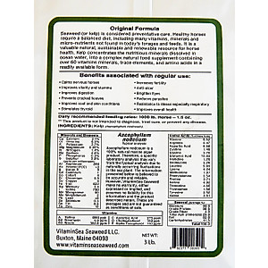 VITAMINSEA Horse Kelp Dried Seaweed Supplement | All Natural Dietary Nutrients for Horses | Kelp Flakes Rich in Vitamins, Trace Minerals, Amino Acids for Overall Health | 10 LB
