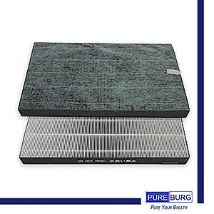 PUREBURG Replacement True HEPA Filter Set Compatible with Sharp KC-860U PlasmaCluster Air Purifier, Replaces Part FZ-C150HFU FZ-C150DFU FZ-C100MFU