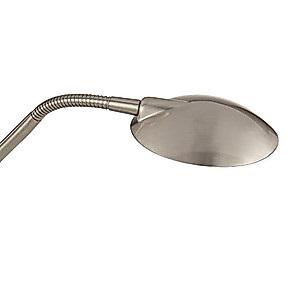 360 Lighting Canby Modern Torchiere Floor Lamp Standing with Side Light LED 72" Tall Brushed Nickel Silver Metal White Acrylic Diffuser for Living Room Reading House Bedroom Home Office