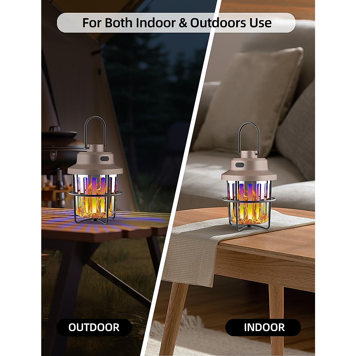 Bug Zapper Outdoor Camping Lamp with Mosquito Zapper Versatile Portable & Rechargeable Flying Insect Killer Lantern IPX4 Waterproof Indoor and Outdoor Mosquito Zapper for RVs, Camping, Home, Patio 2PC